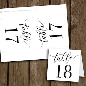 Printable Table Numbers 1 - 30 | Tented | Instant Download | Printable ...