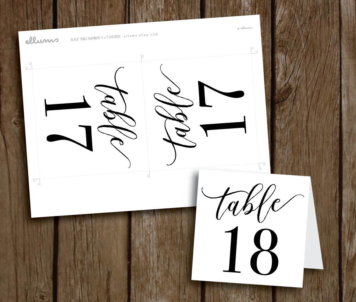 Printable Table Numbers 1 - 30 | Tented | Instant Download | Printable ...