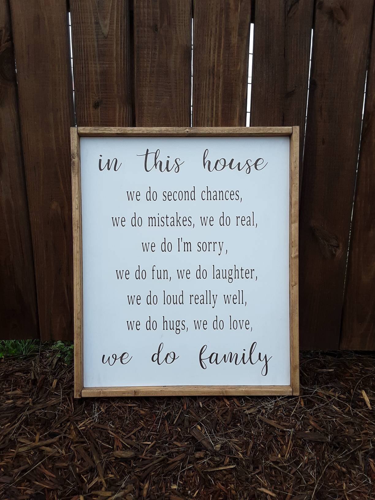 In this house sign Family Sign Framed Wood Sign | Etsy