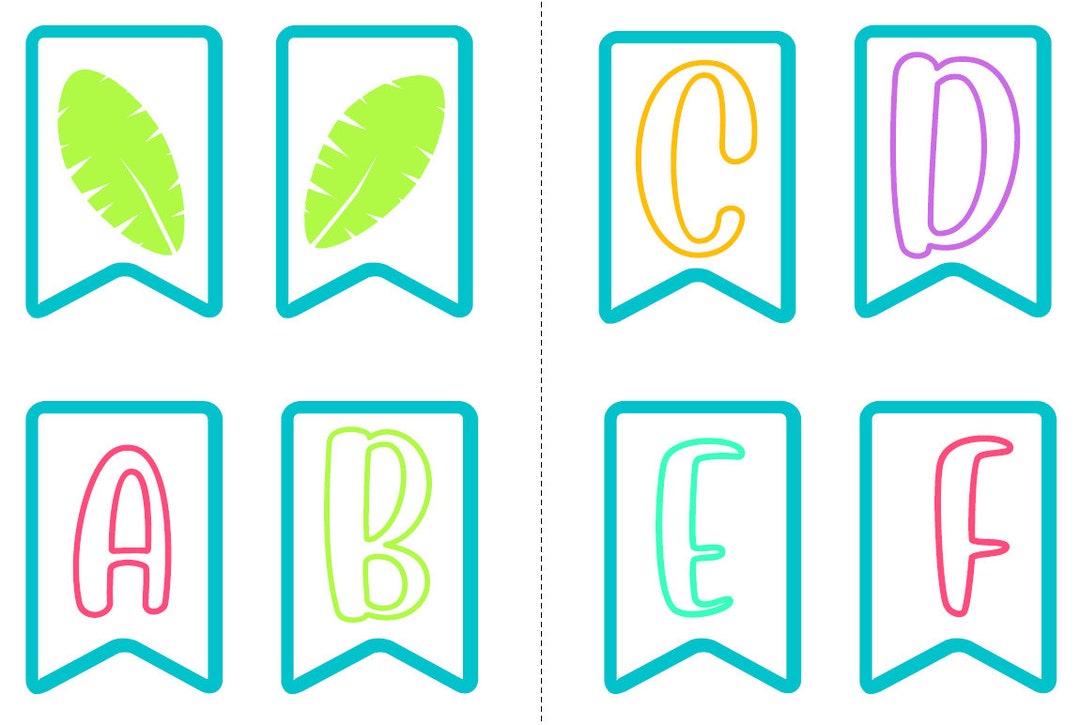 Pineapple and Palm Party Bunting, Printable, Instant Download - Etsy