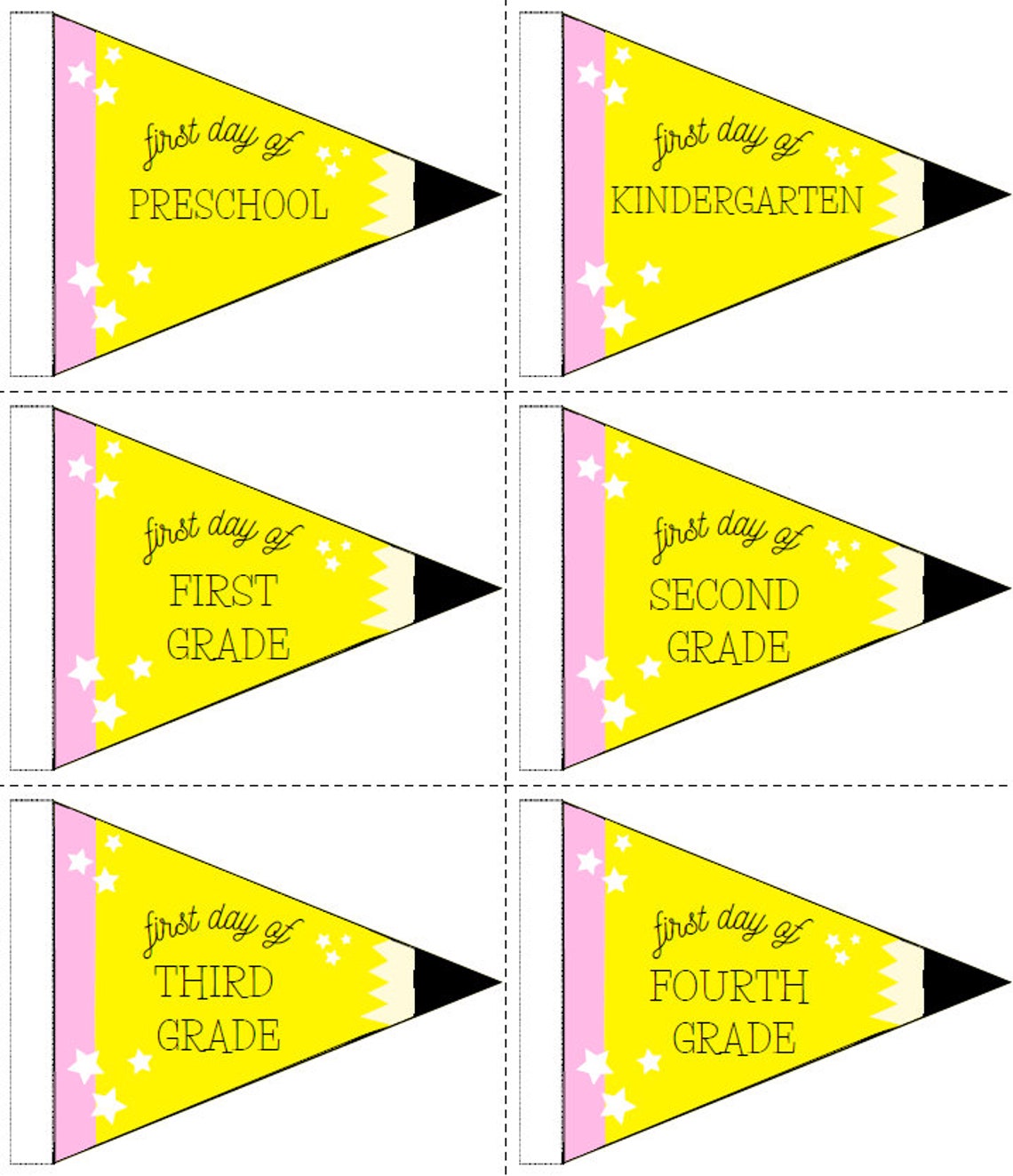 Back to School Pennants, Digital Download, Preschool, K-12, Photo Prop ...