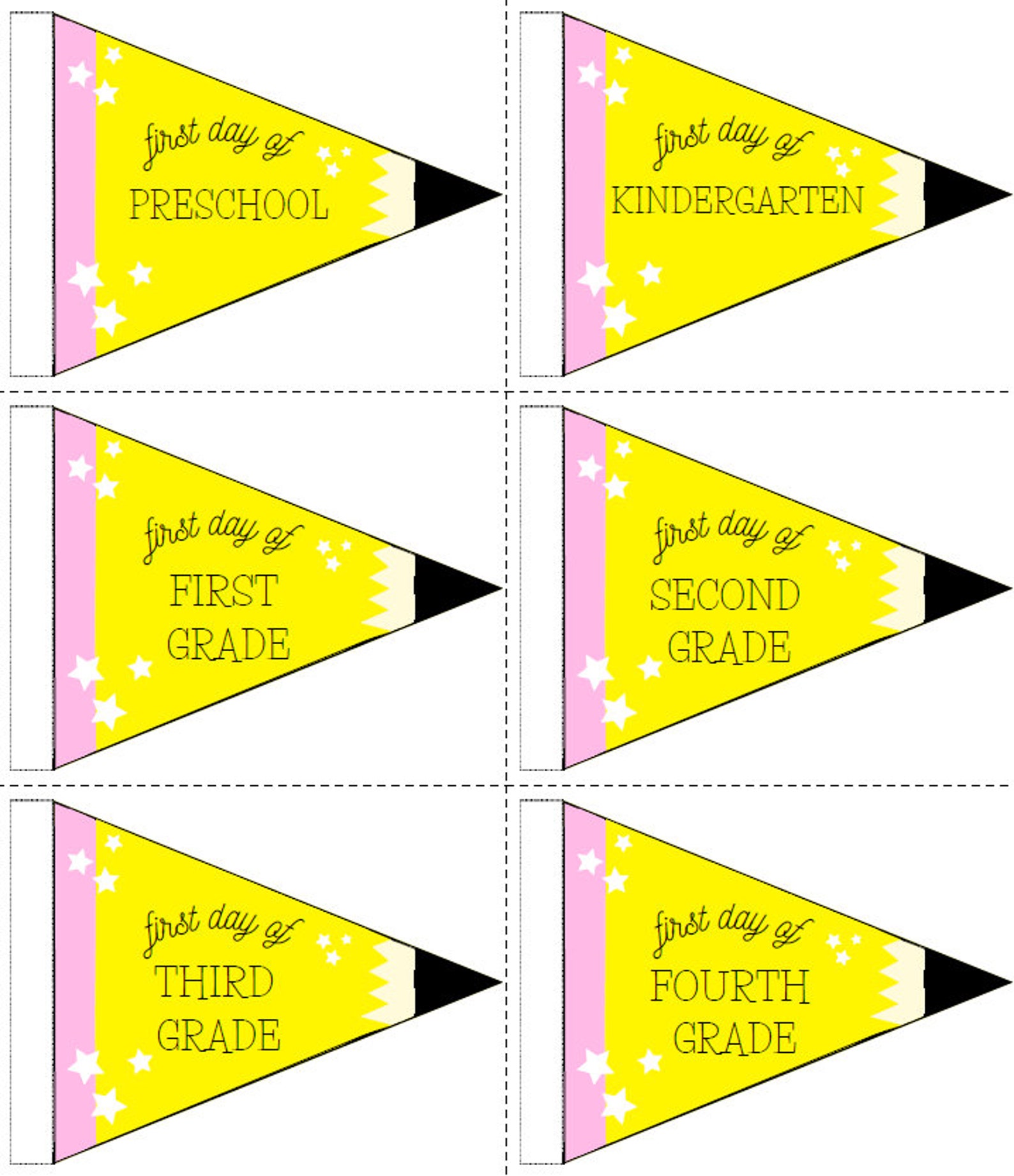 Back to School Pennants, Digital Download, Preschool, K-12, Photo Prop ...