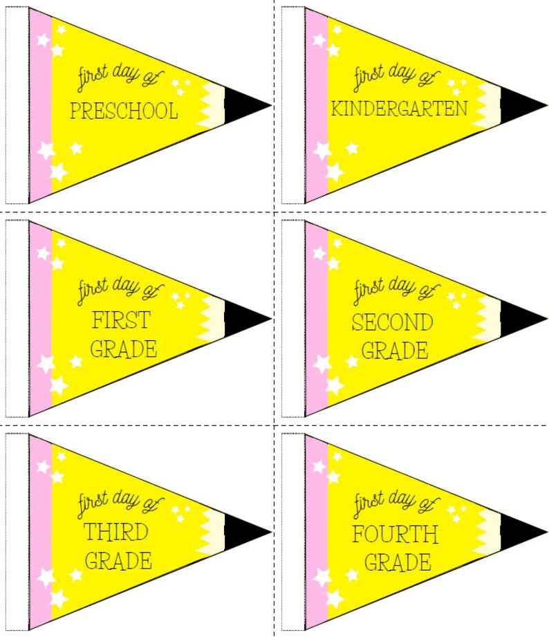 Back to School Pennants, Digital Download, Preschool, K-12, Photo Prop ...