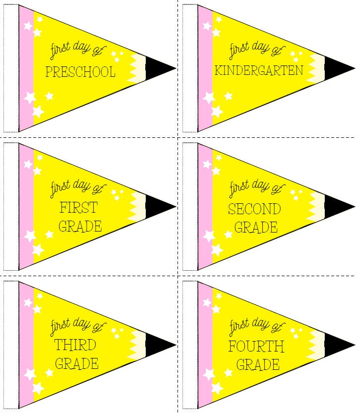 Back to School Pennants, Digital Download, Preschool, K-12, Photo Prop ...