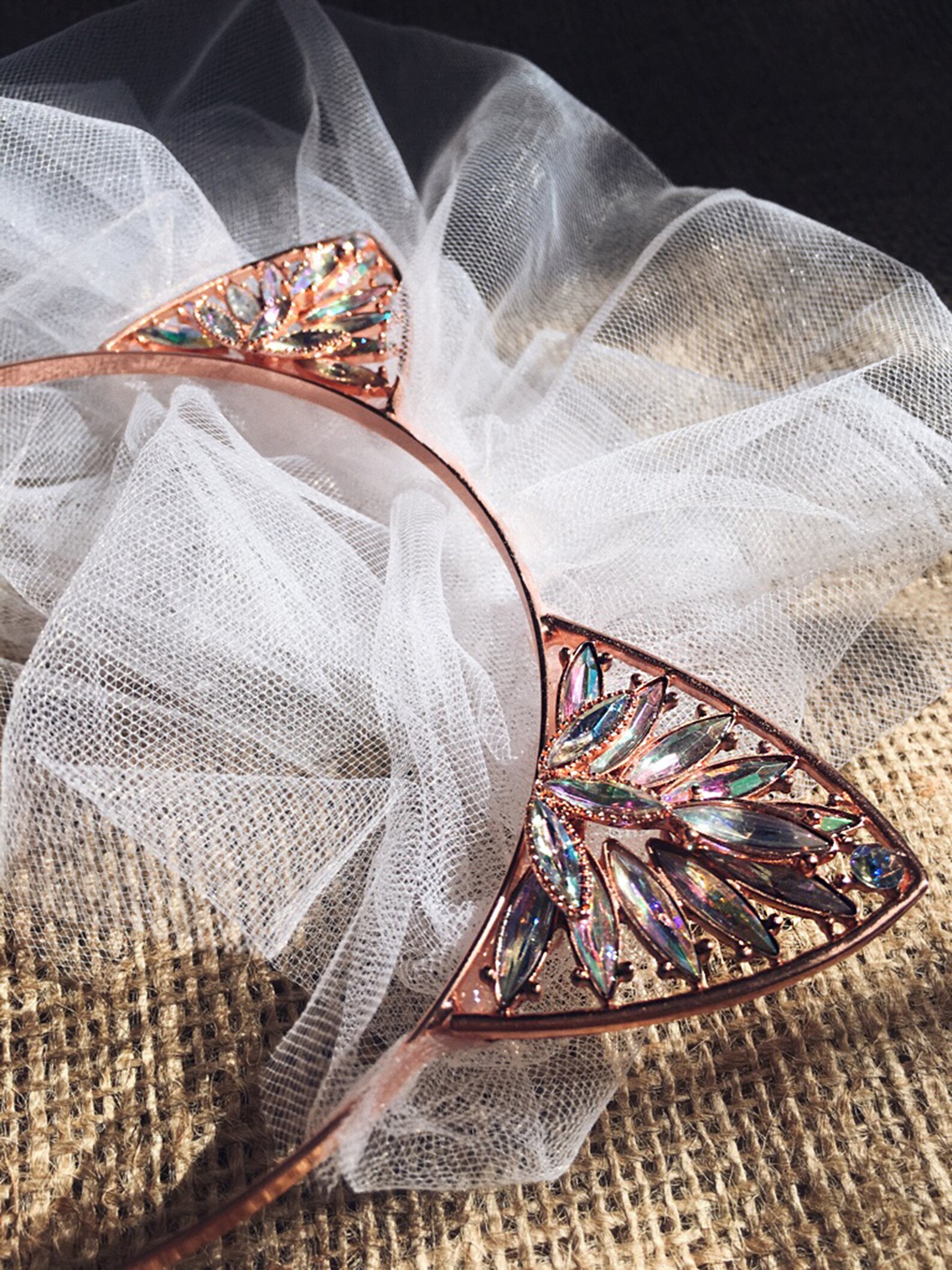 Gold Crystal Cat Ears Headband Cat Ears Crystal Cat Ears - Etsy