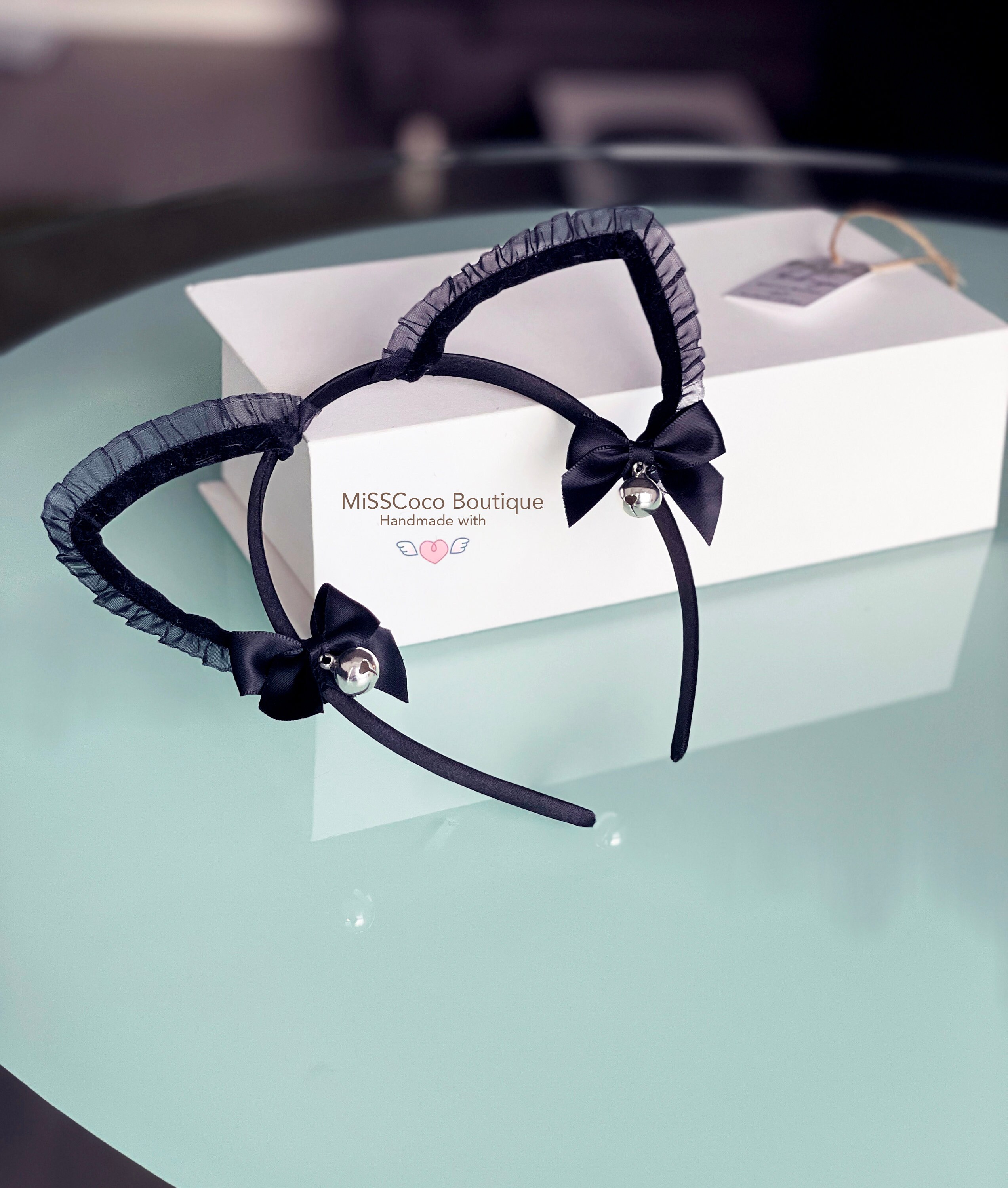 Cat Ears Cat Ears Bells Black Cat Ears Cat Ears Headband Etsy