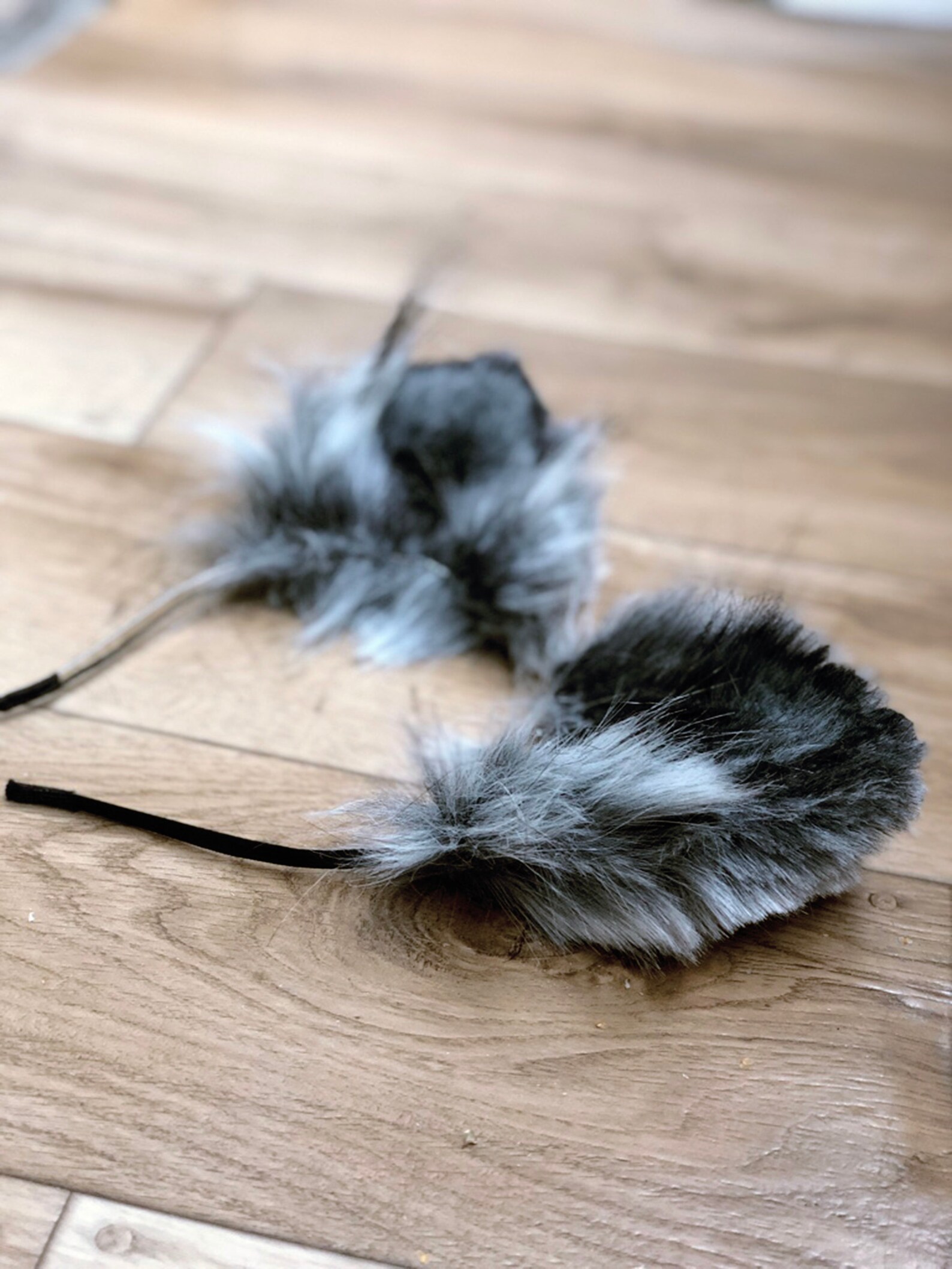 Grey Fox Ears Grey Wolf Ears Cat Fur Ears Faux Fur Ears | Etsy