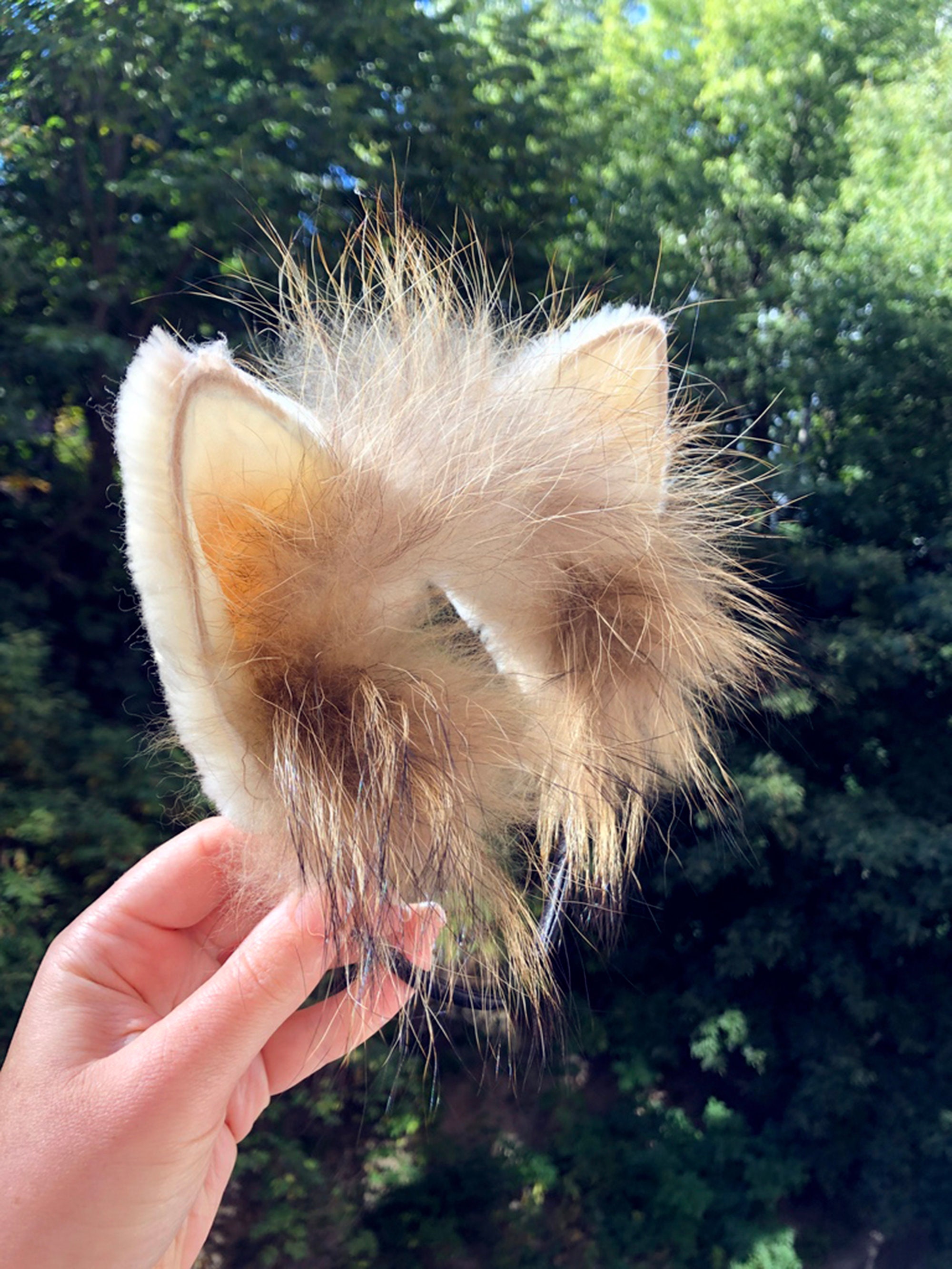 Beige Fur Ears Headband Fur Realistic Cat Fox Ears Headband Etsy