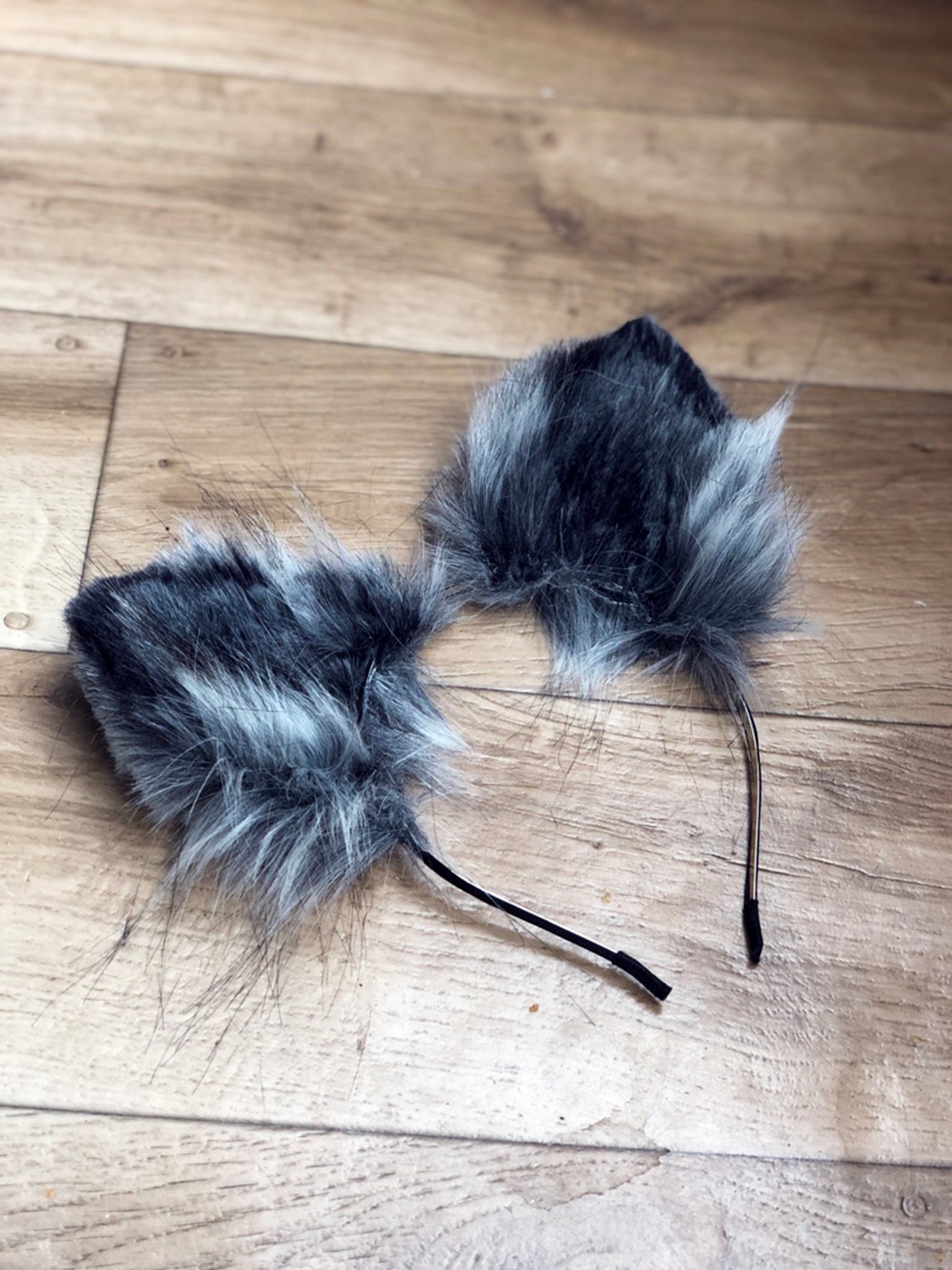 Grey Fox Ears Grey Wolf Ears Cat Fur Ears Faux Fur Ears | Etsy