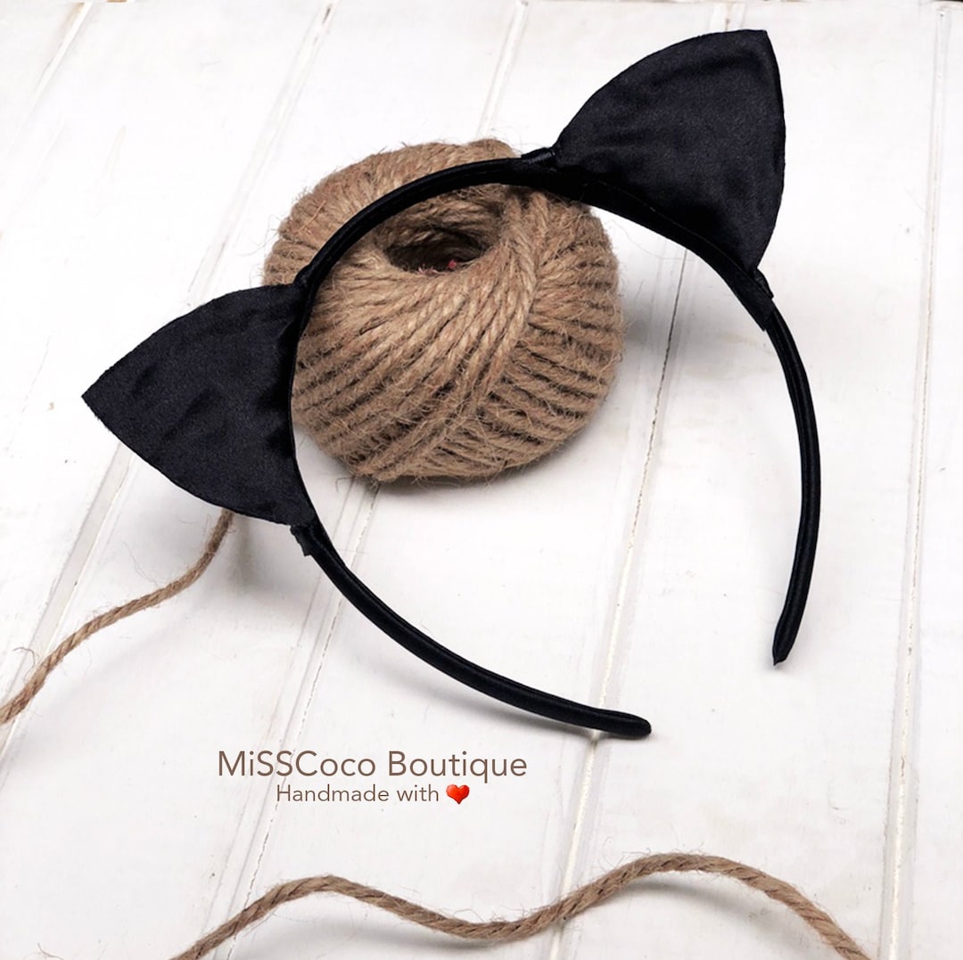 Black Silk Cat Ears Cat Ears Cat Headband Ariana Grande - Etsy