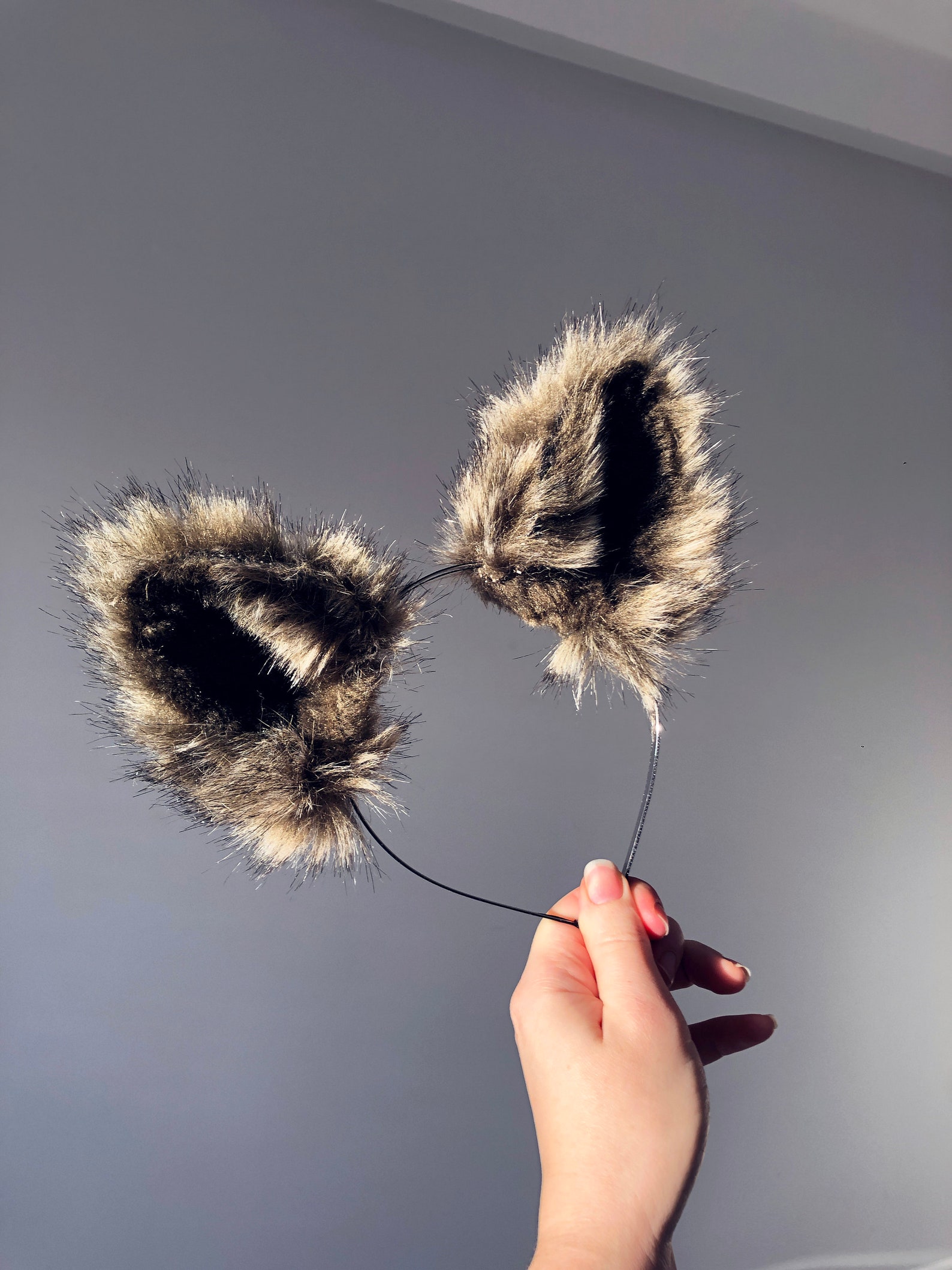 Realistic Fur Cat Ears Headband Cat Ears Headband Animal Cat | Etsy