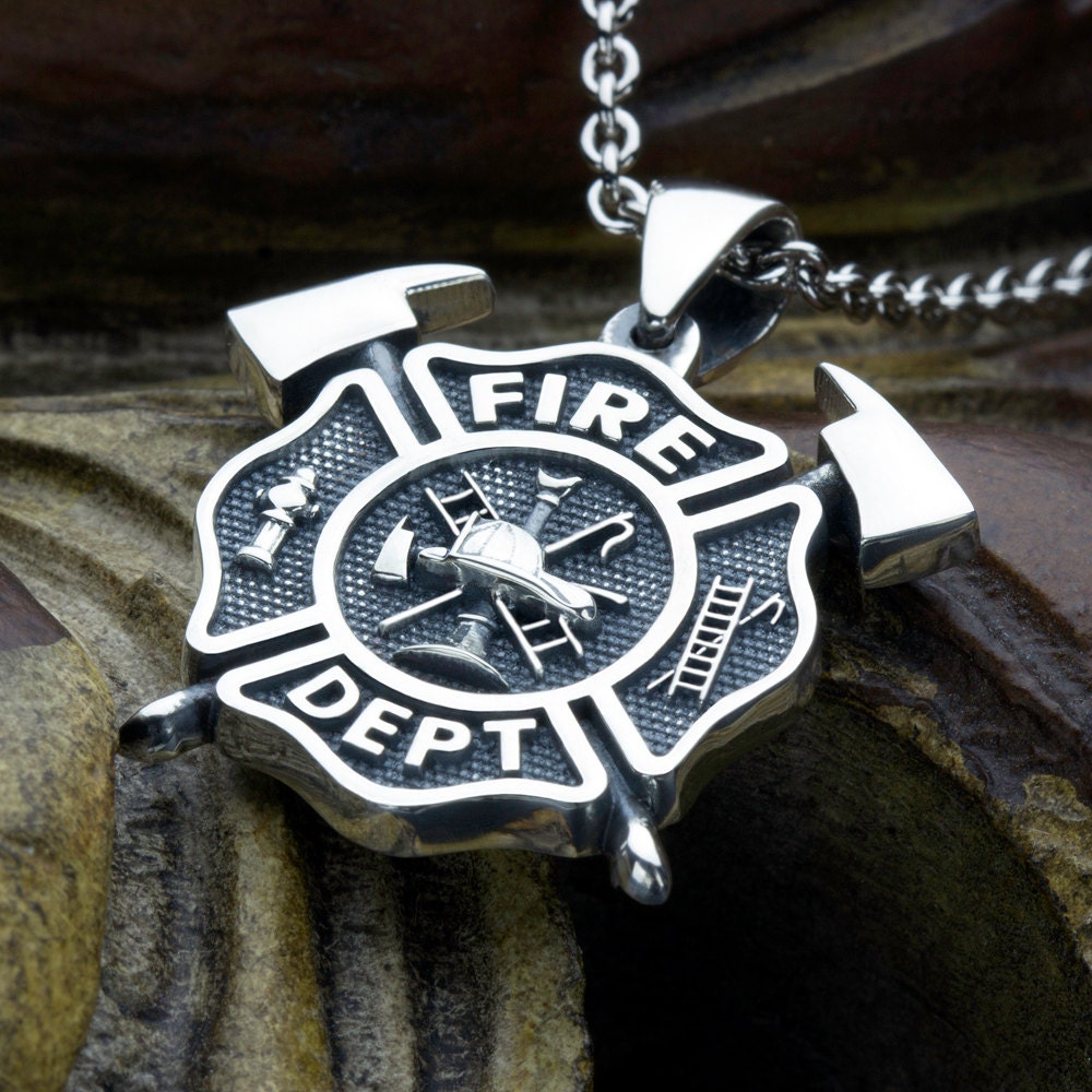 Medium Firefighter Fire Department Maltese Cross With Crossed | Etsy
