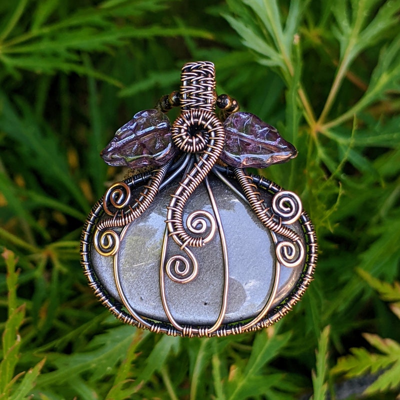 Wire Wrapped Pumpkin Pendant - Etsy