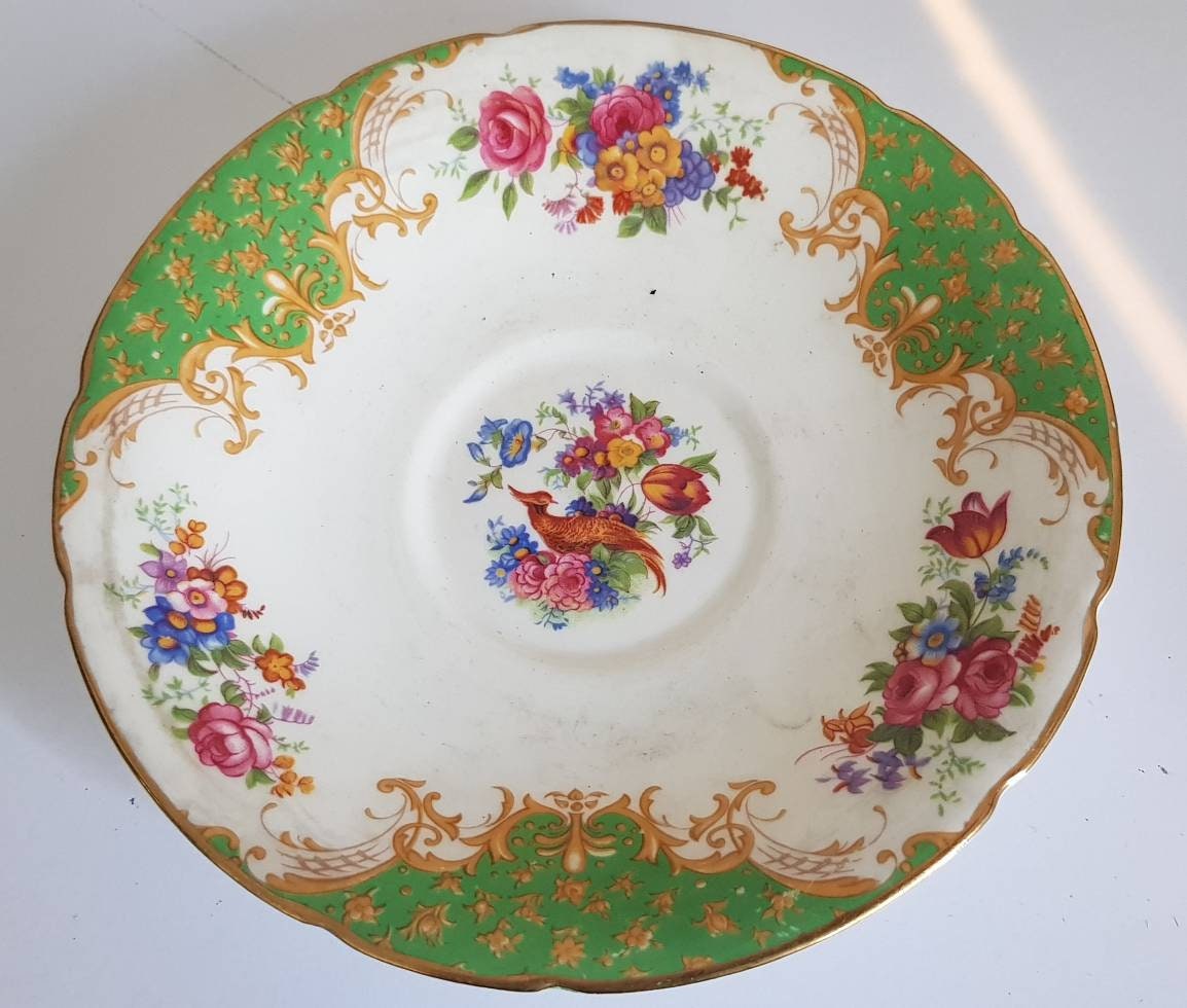 Paragon Fine China Rockingham Green Saucer Exotic Birds - Etsy UK