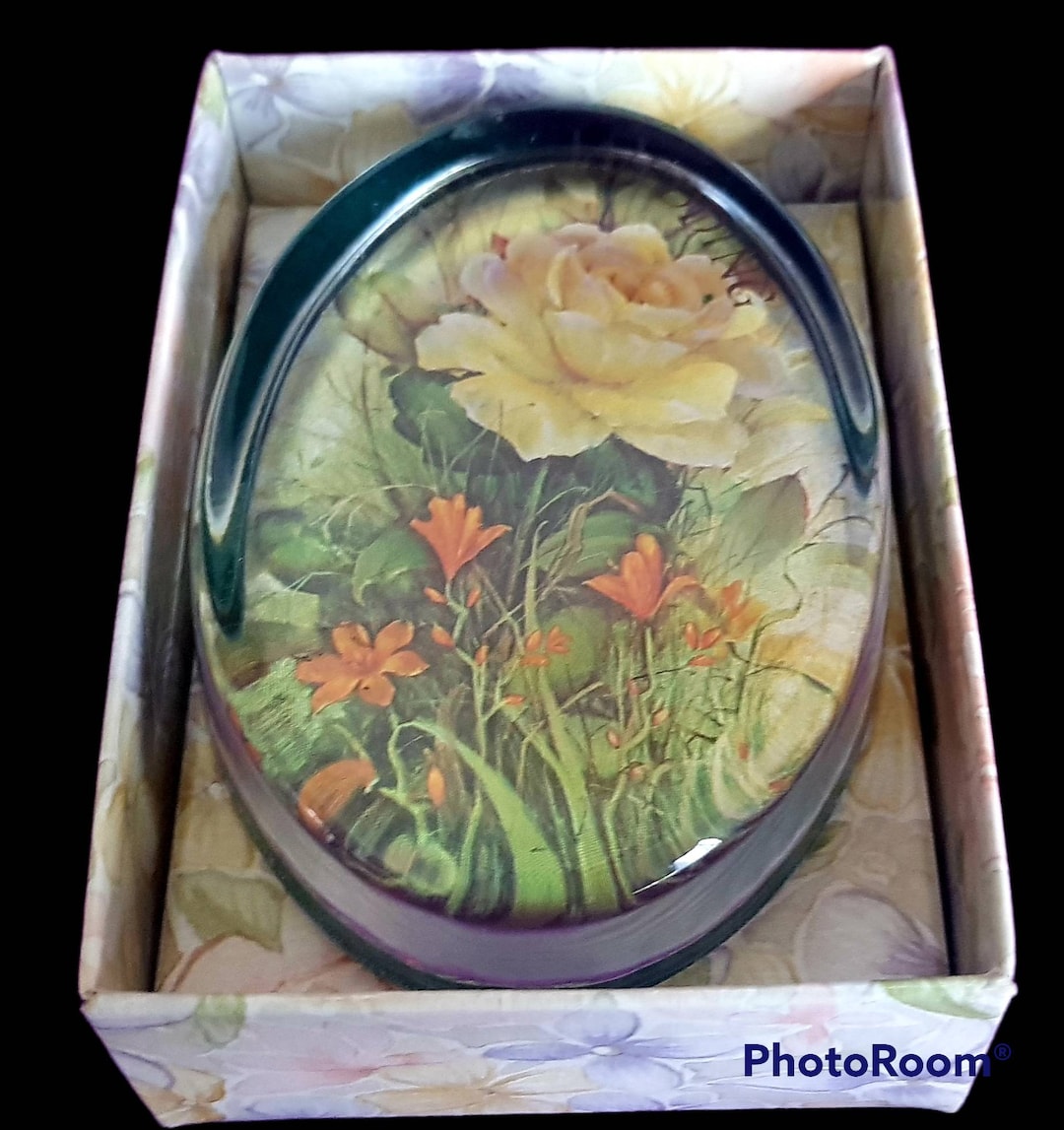 Fiesta Glass Oval Golden Wedding 50th Anniversary Paperweight - Etsy