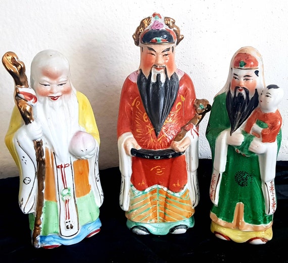 3 Wise Man Collectible Chinese Figures & Statues 18 Cm Tall - Etsy