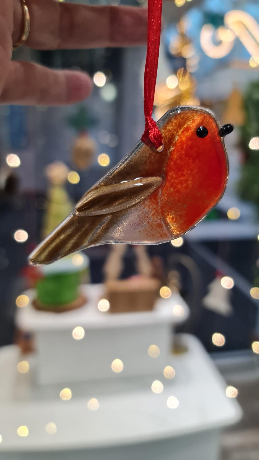 Fused Glass Robin Suncatcher Window Hanger - Etsy