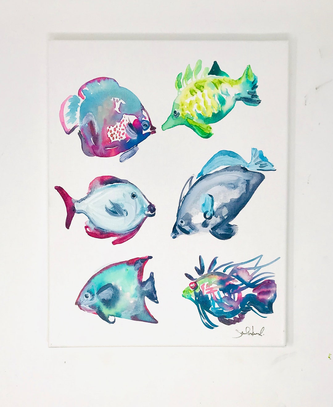 Coastal Collection- Tropical Fish Assortment Art Print, Watercolor ...