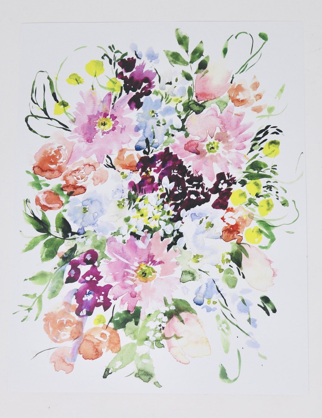 Spring Watercolor 11x14 in Print, Spring Floral Watercolor Painting - Etsy