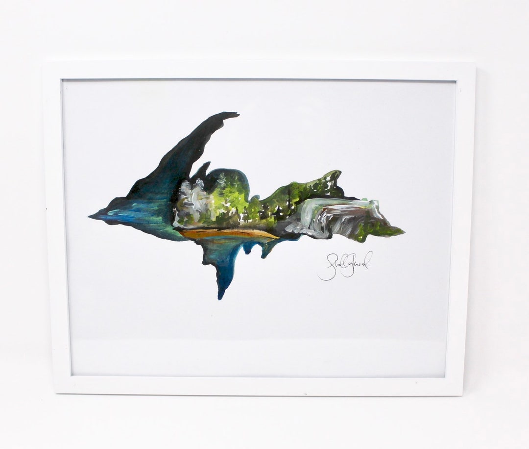 Michigan U.P Art Print 11x14in, Upper Peninsula, Home Decor, Wall Art ...