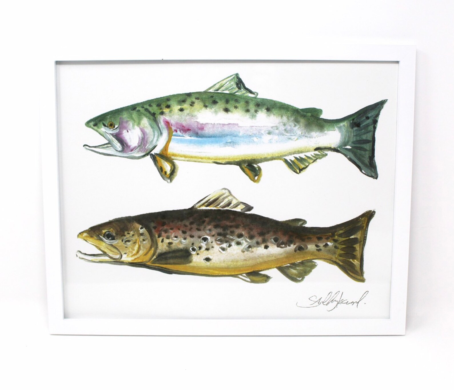 Trout Fish Art Print- 11x14, Animal Art, Outdoor Art, Home Decor - Etsy