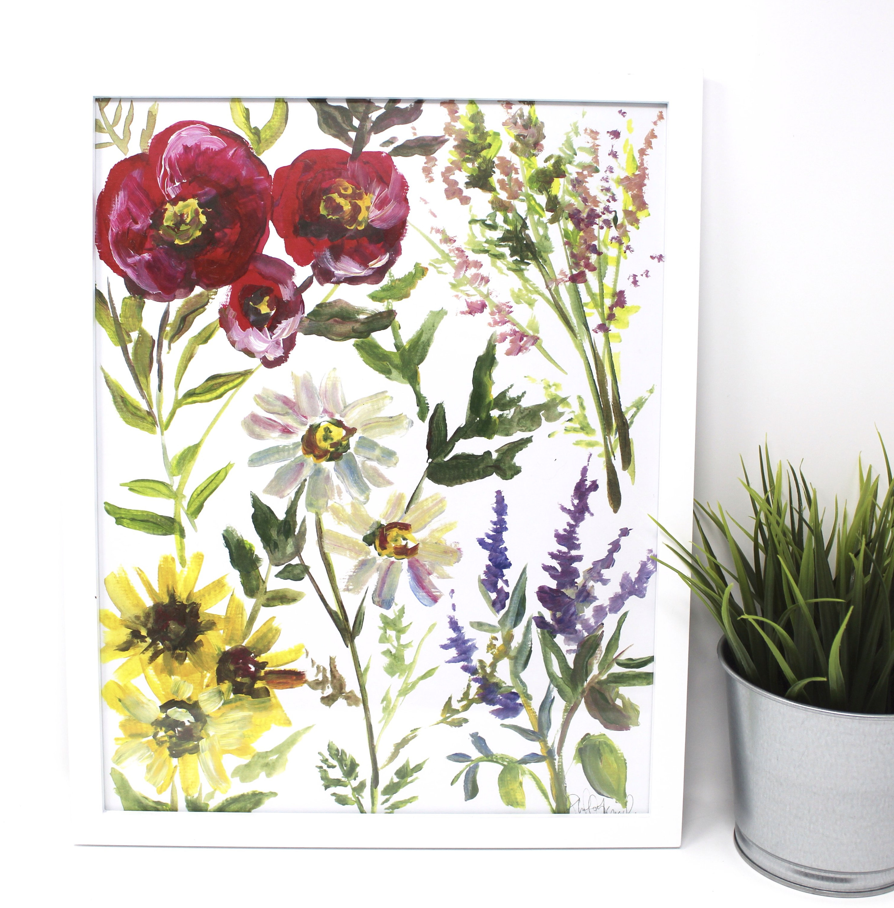 Wildflower Art Print 11x14in Floral Art Watercolor Artwork - Etsy