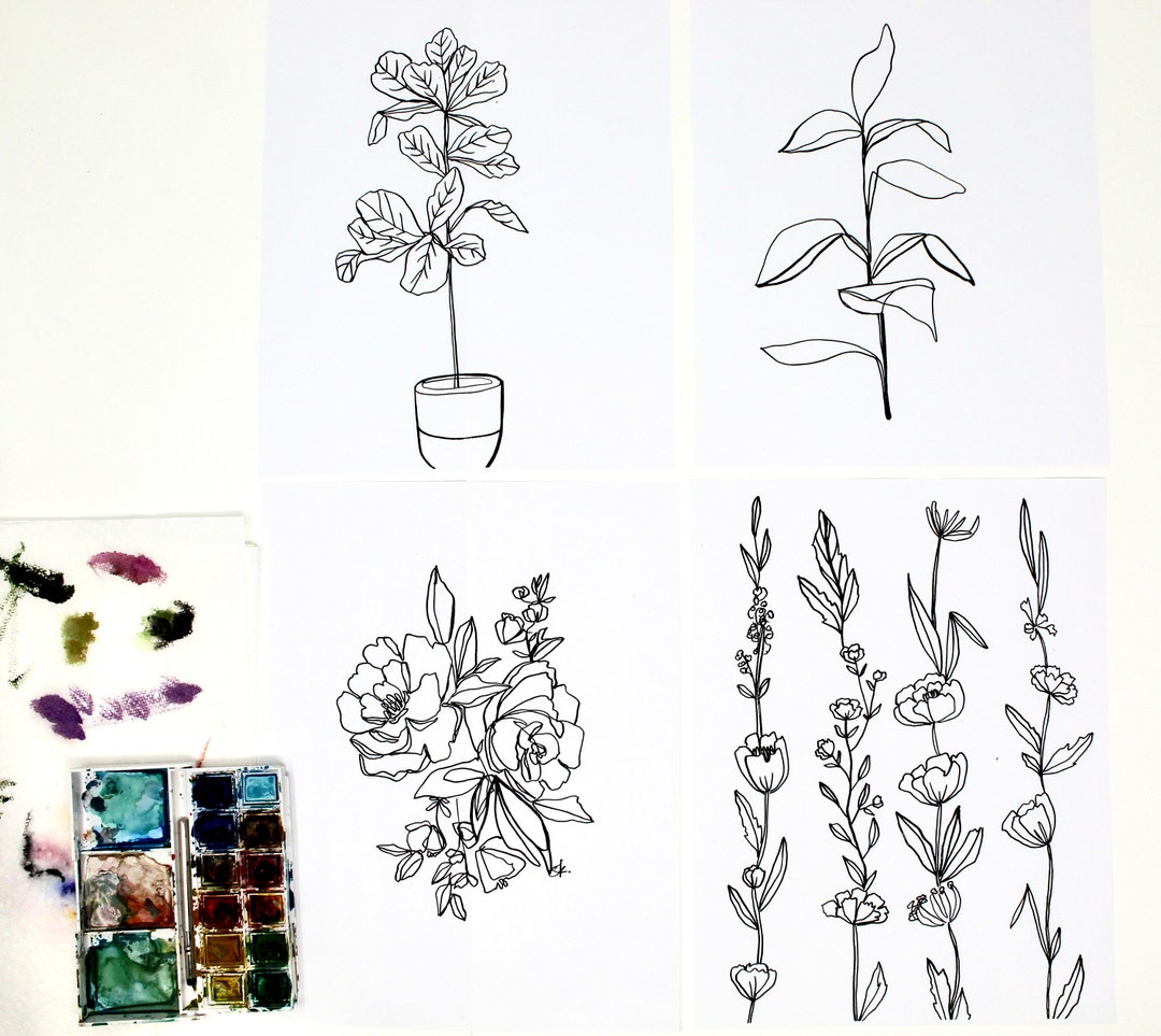 Digital Download- DIY Painting Template/coloring Pages - 8.5x11 Simple ...