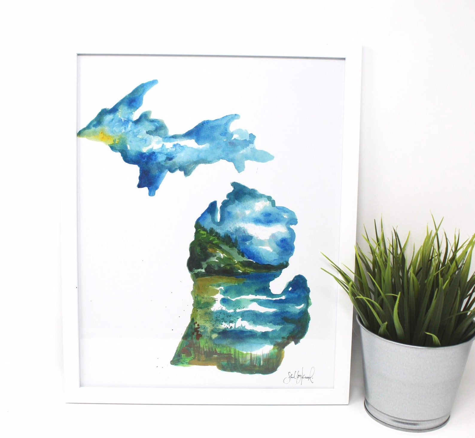 Lake Michigan Art Print- 11x14in, Watercolor Artwork, Home Decor ...