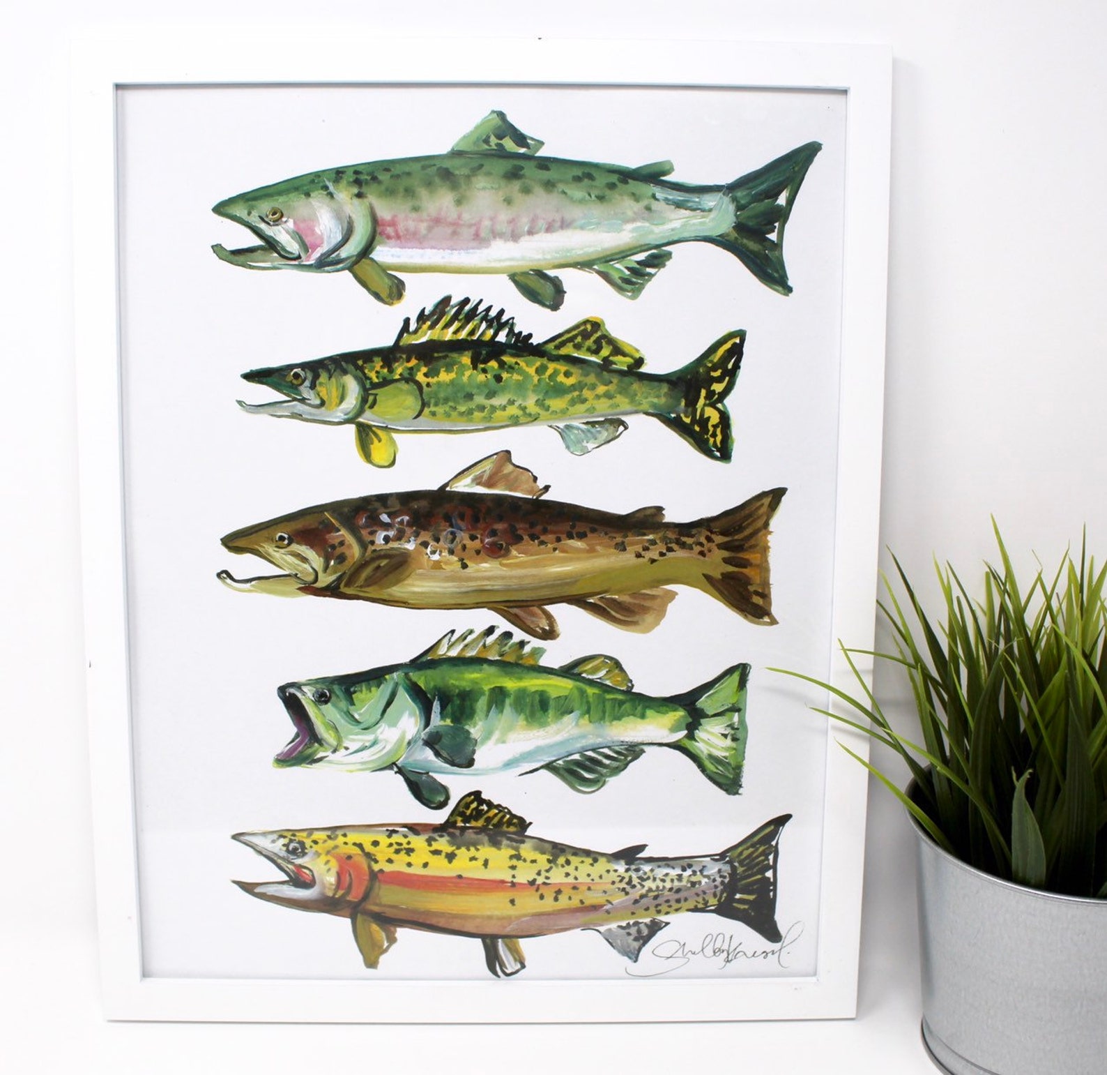 Fish Art Print 11x14 Simple Outdoor Artwork Animal Art - Etsy