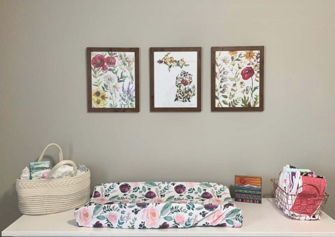 Spring Michigan Art Print 11x14in, Wildflower Artwork, Home Decor, Wall ...