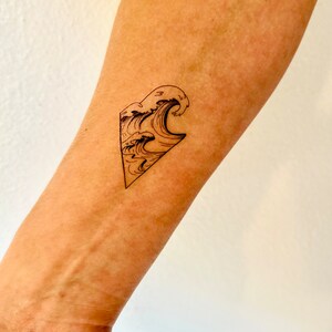 Beach Wave Temporary Line Tattoo - Etsy