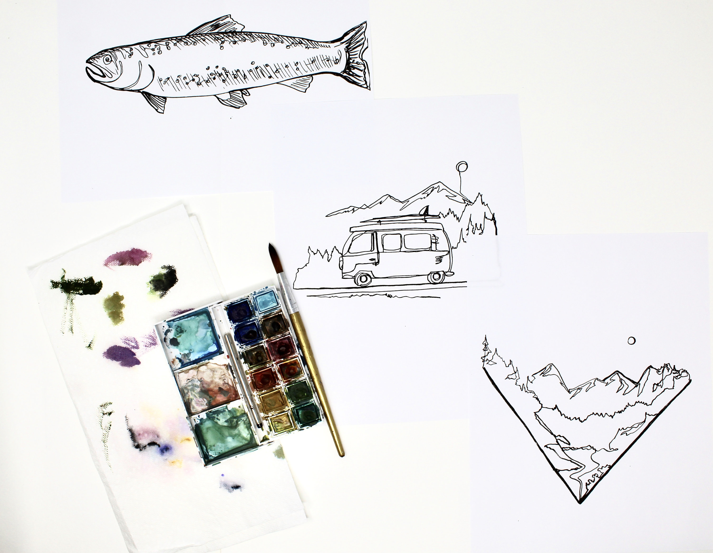 DIY Painting Template/coloring Pages- 8.5x11 Simple Modern Coloring ...