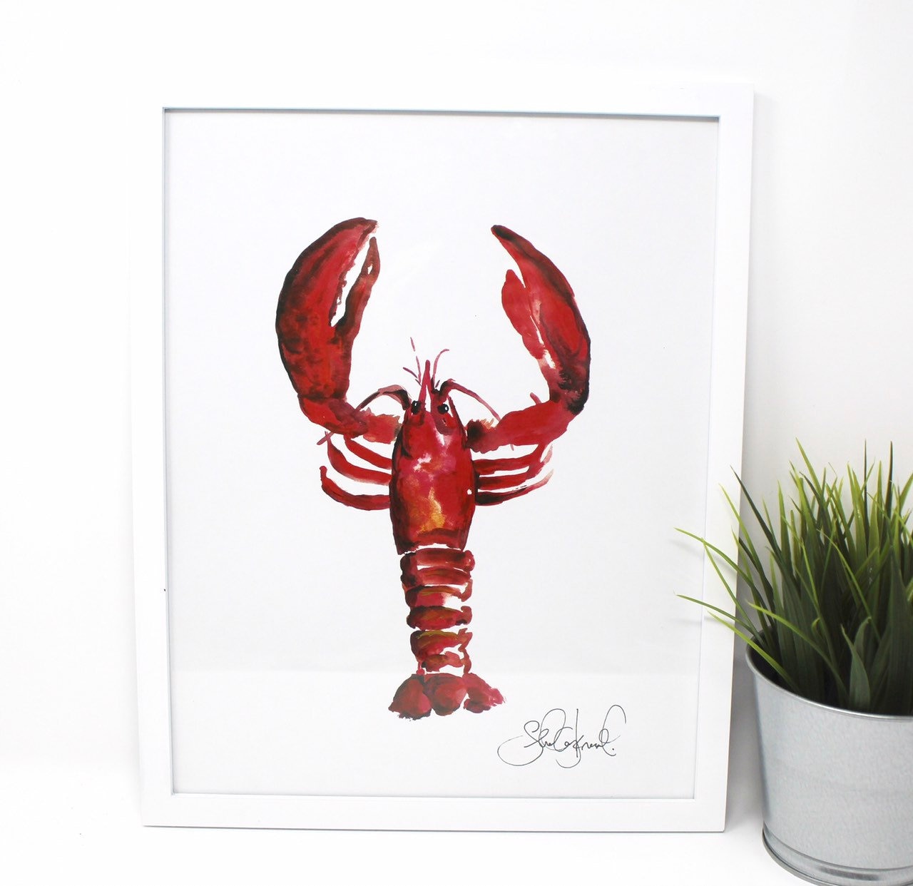 Lobster Art Print- 11x14, Animal Art, Home Decor, Wall Art, Simple - Etsy