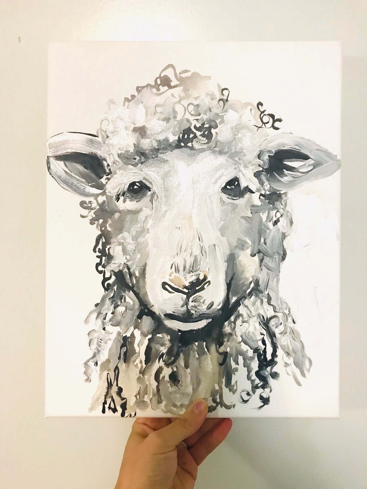 Sheep print Home decor art print sheep painting 11x14in | Etsy
