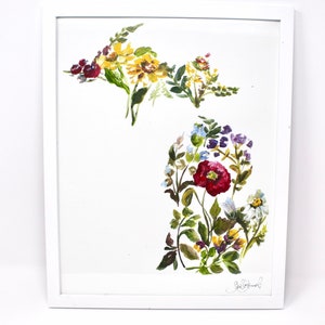 Spring Michigan Art Print 11x14in, Wildflower Artwork, Home Decor, Wall ...