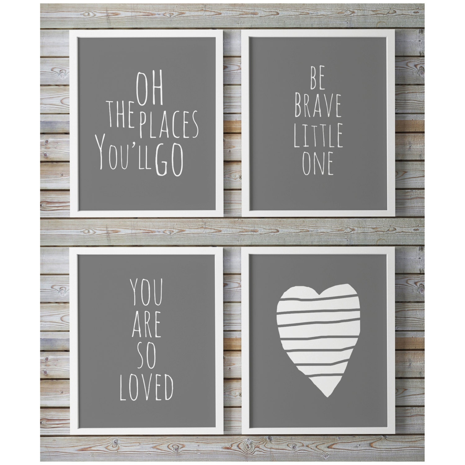 Gray Nursery Decor, Be Brave Little One, Printable Nursery Wall Art ...