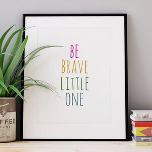 Be Brave Little One Nursery Wall Art, Pink Nursery, Kids Room Decor, Be ...