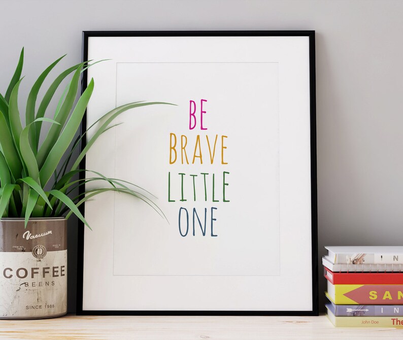 Be Brave Little One Nursery Wall Art, Pink Nursery, Kids Room Decor, Be ...