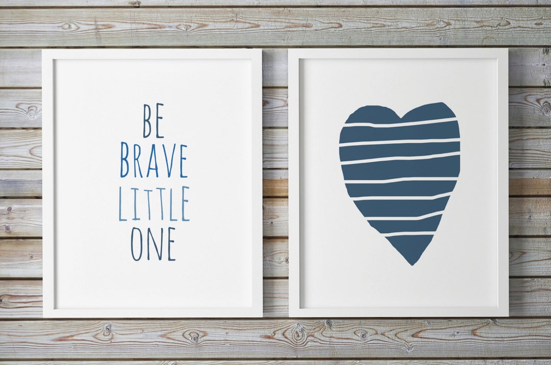 Children Wall Decor, Kids Wall Art, Be Brave Little One, Nursery Set ...