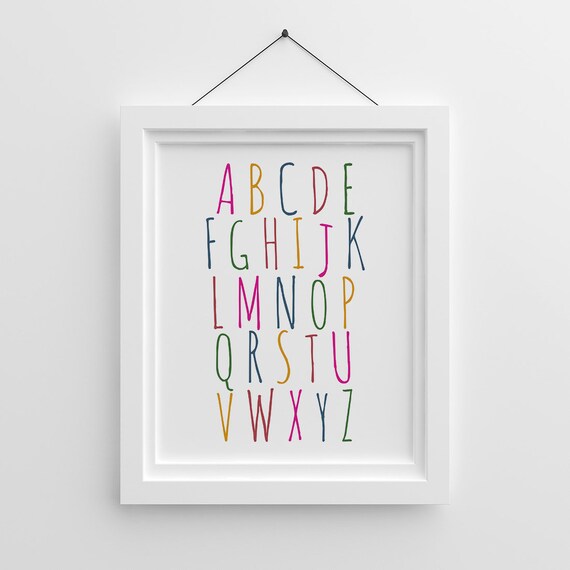 Abc Poster ABC Wall Art Playroom Art Alphabet Printable | Etsy