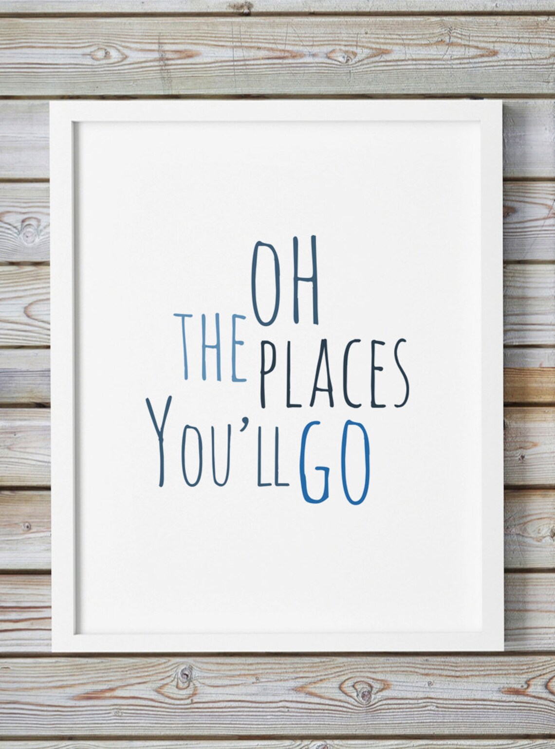 Oh the Places You'll Go Printable Blue Nursery Wall Art | Etsy