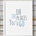 Oh the Places You'll Go Printable Blue Nursery Wall Art | Etsy