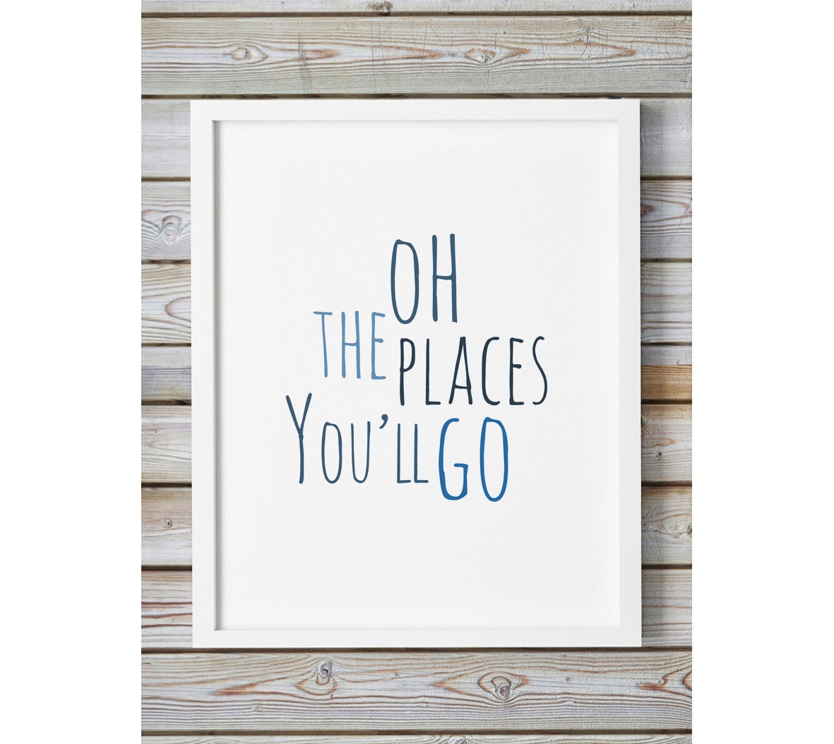 Printable Oh the Places You'll Go Nursery Wall Art Blue | Etsy