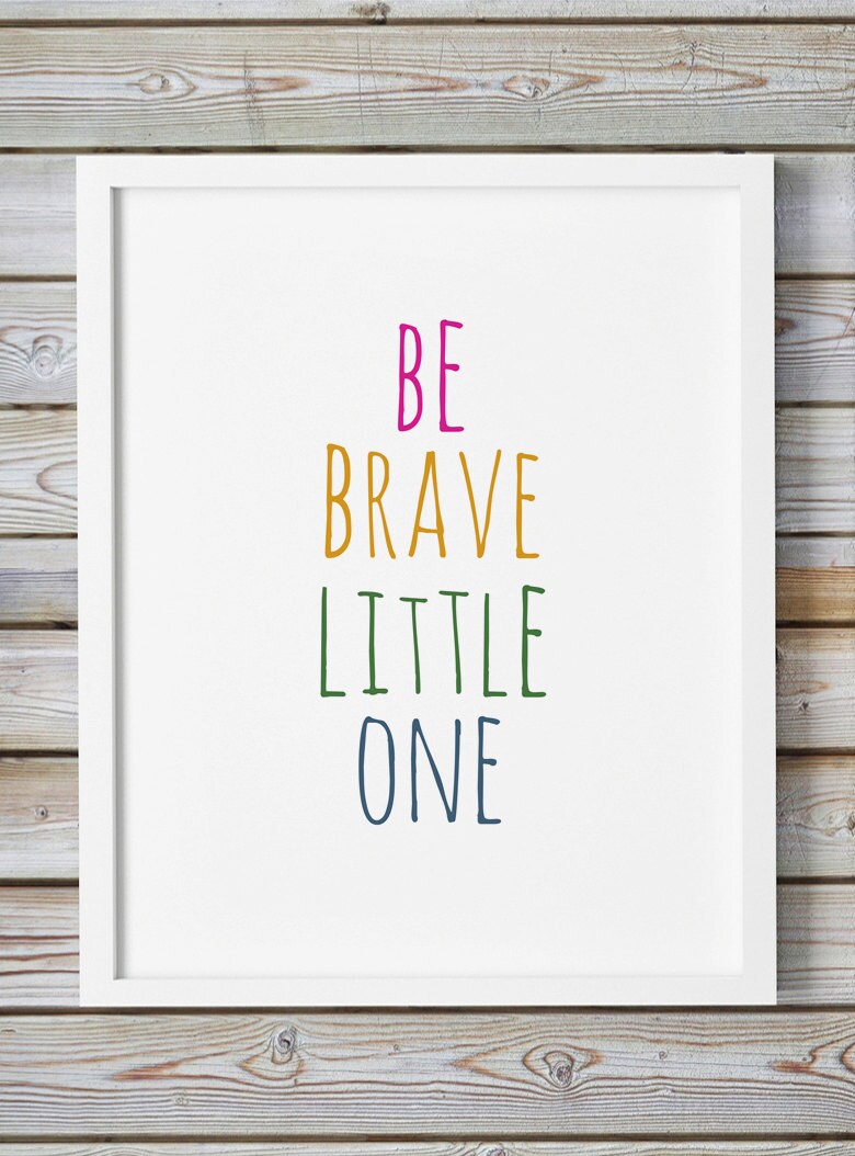 Be Brave Little One Nursery Wall Art, Pink Nursery, Kids Room Decor, Be ...