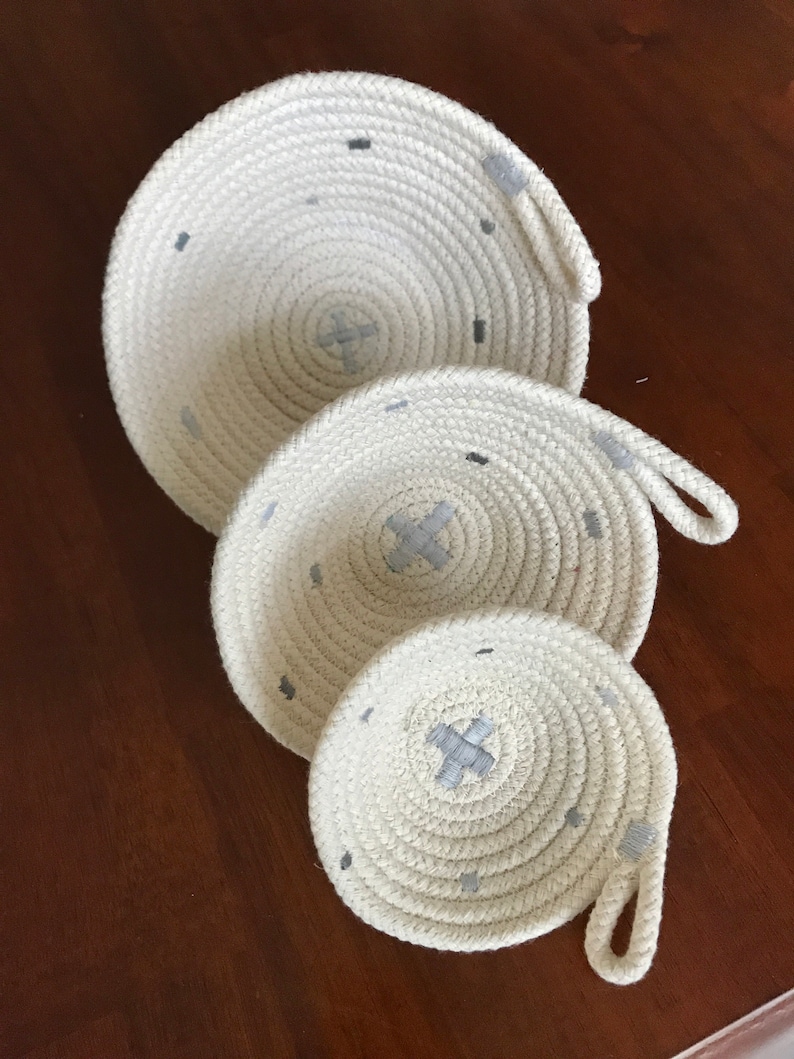 Small Rope Bowl Set of 3 - Etsy