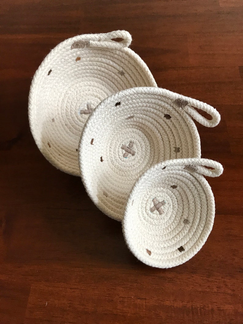 Small Rope Bowl Set of 3 - Etsy