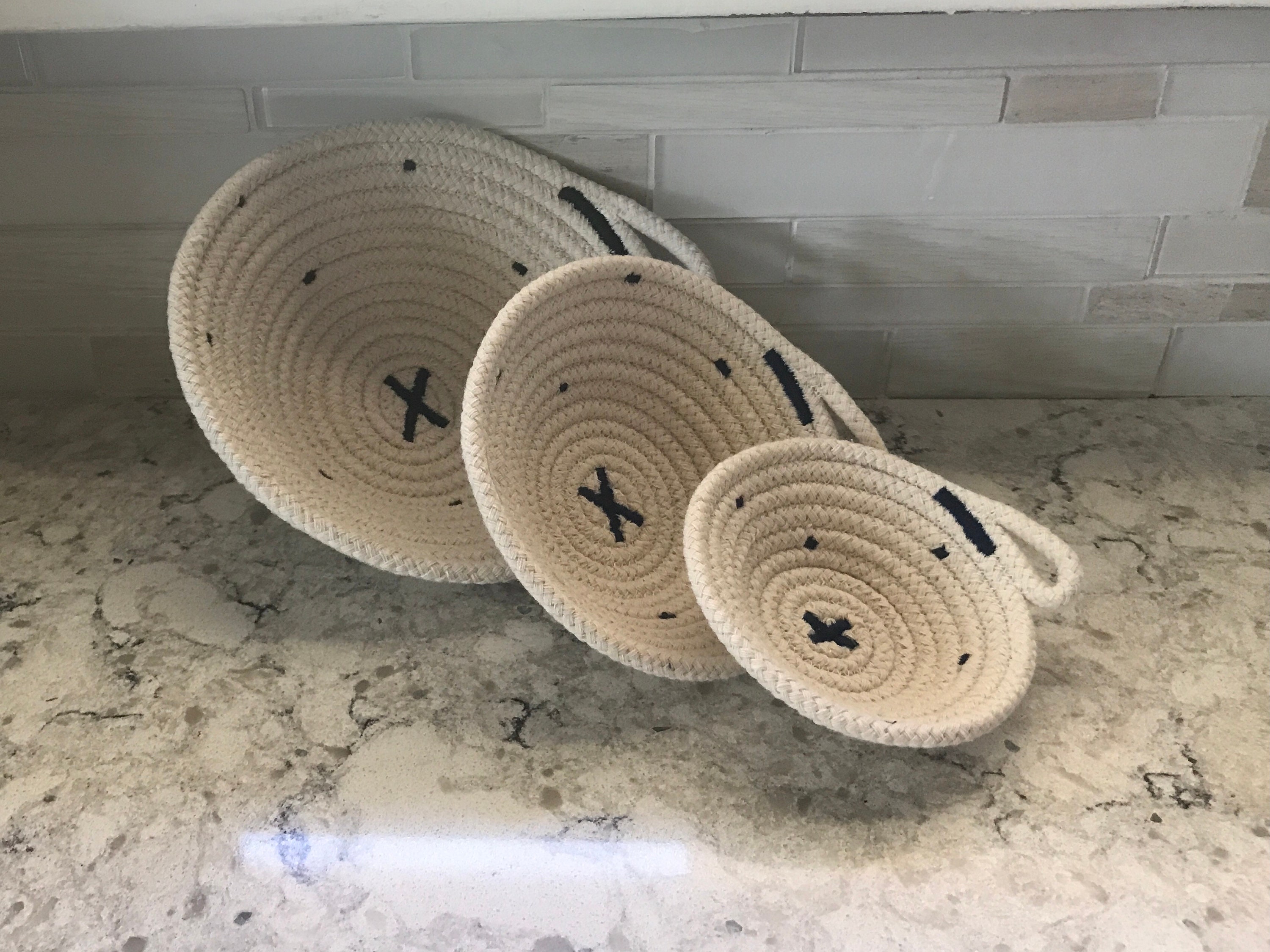Small Rope Bowl set of 3 | Etsy