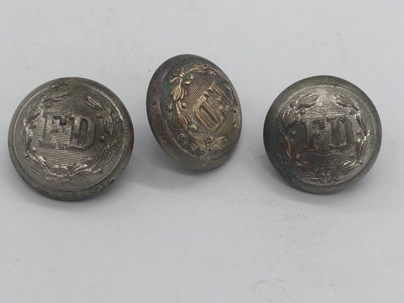 Vintage Fire Department Uniform Buttons Lot of 3 | Etsy