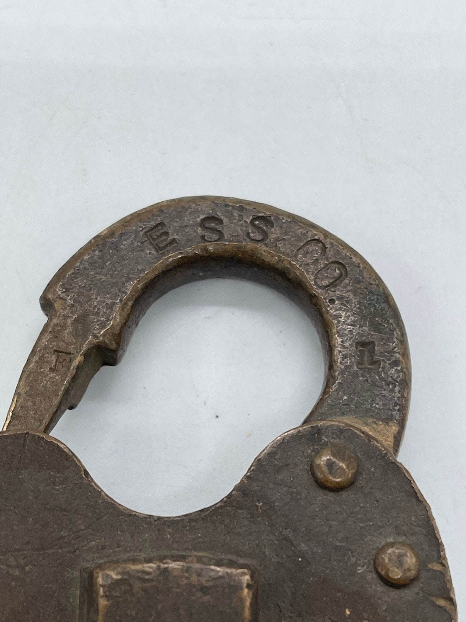Home & Hobby Antique Brass Lock ESS CO Eastern Steamship Co No key ...