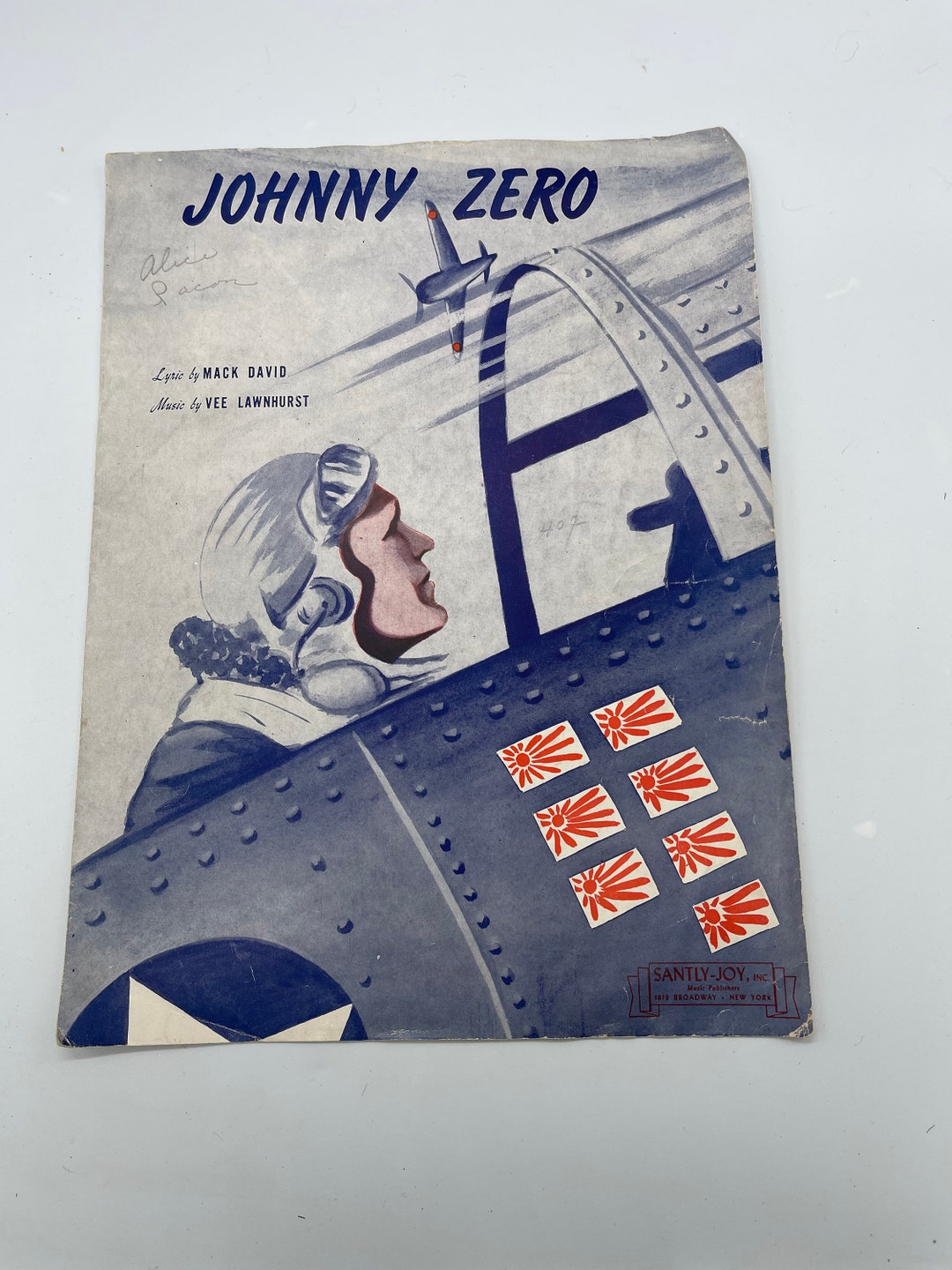 Vintage Johnny Zero Sheet Music - 1943 - WWII Pilot Hero - Etsy